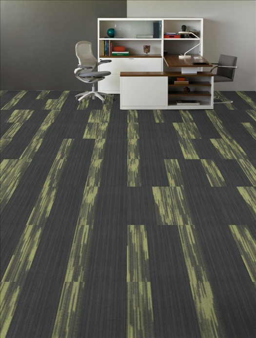 Carpet Tile Shaw Vertical Edge Brite Green Fringe