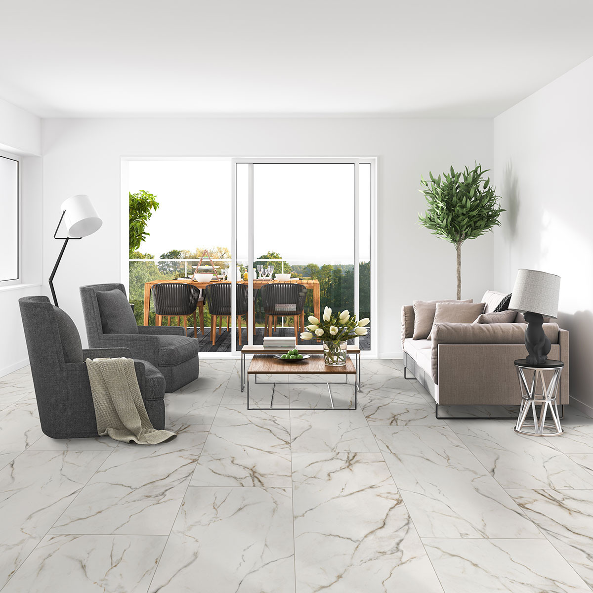 MSI Kaya Calacatta Lucca 12" x 24" Matte Porcelain Tile Premium (12.00 ...