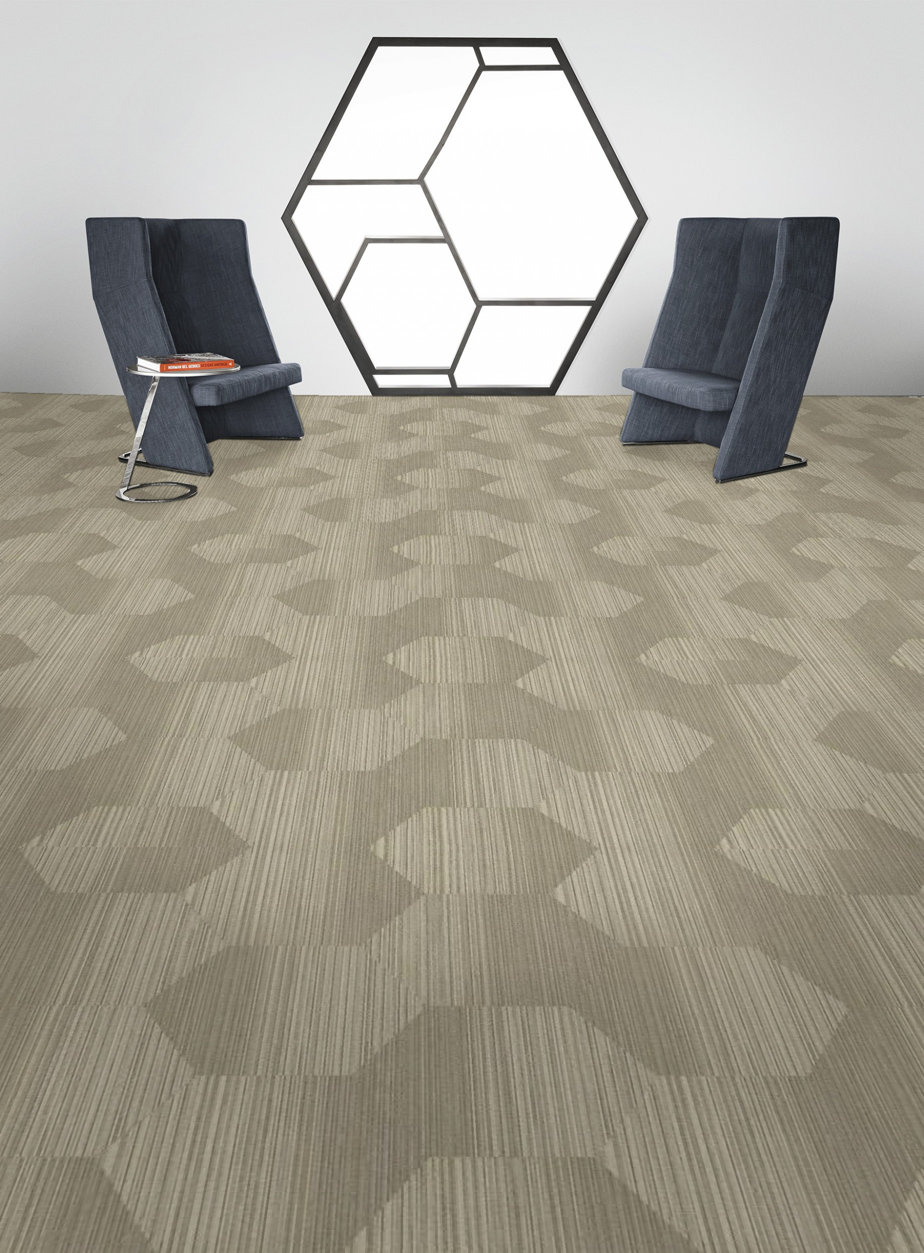 Shaw Linear Shift Hexagon Carpet Tile Ivory Tan 24.9" x 28.8" x 14.4 ...