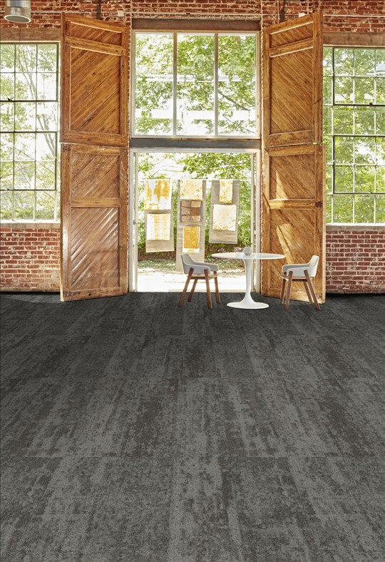 Shaw React Carpet Tile Metal Trace 12" x 48" Builder(48 sq ft/ctn)