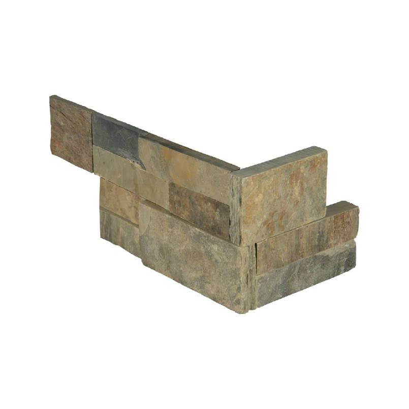 MSI RockMount Rustic Gold Splitface Stacked Stone 6" x 18" Ledger Corner
