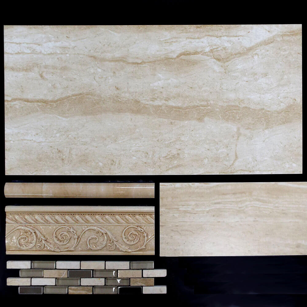 Diastone Fashion 2 Series 2" X 6" Travertine Beige Bullnose Ceramic ...