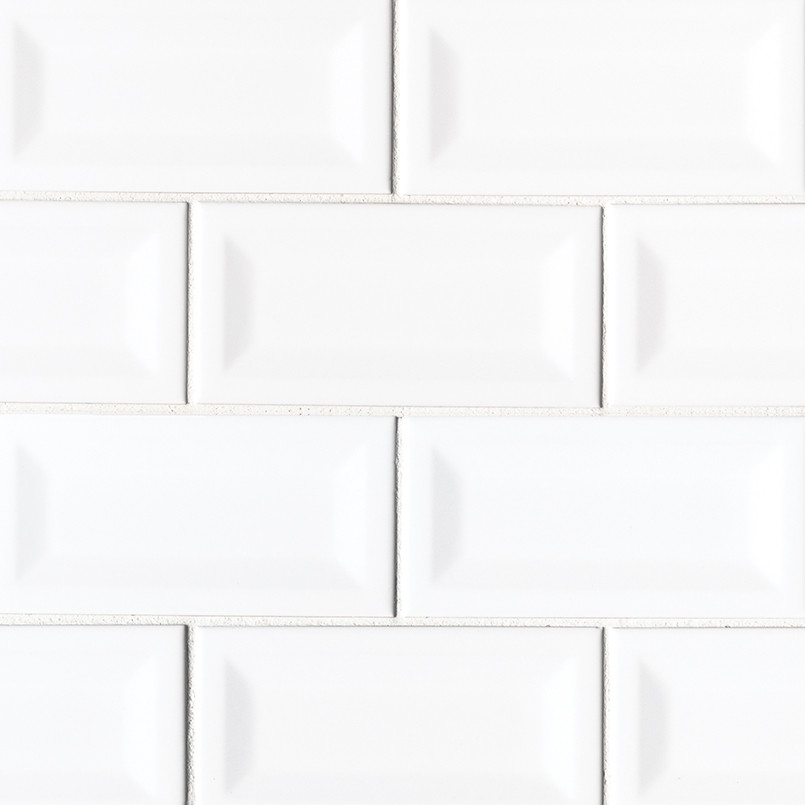 MSI Domino White 3" x 6" Glossy Inverted Beveled Ceramic Wall Tile ...