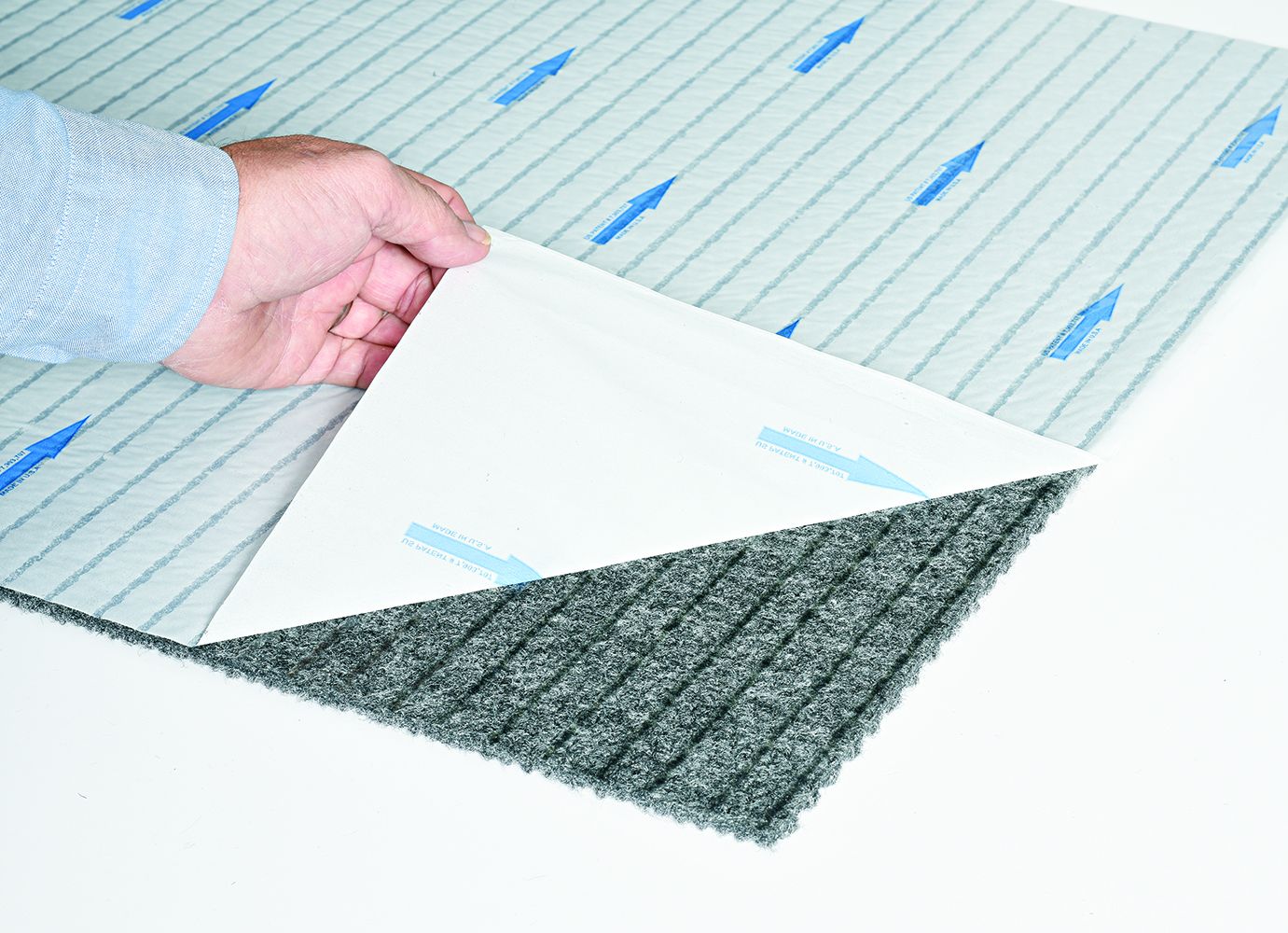 Infinity Distinction Hobnail Peel & Stick Carpet Tile Ocean Blue 24